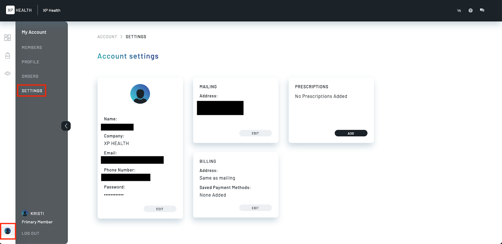 Setting Up Your Account – XP Health