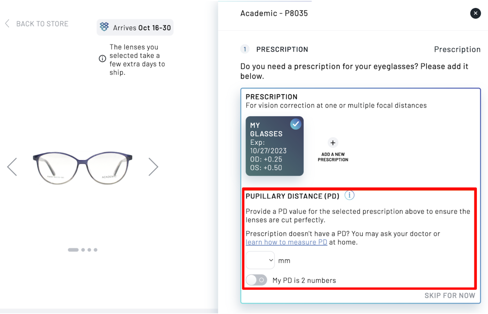 How to Add Your Pupillary Distance (PD) Measurement – XP Health